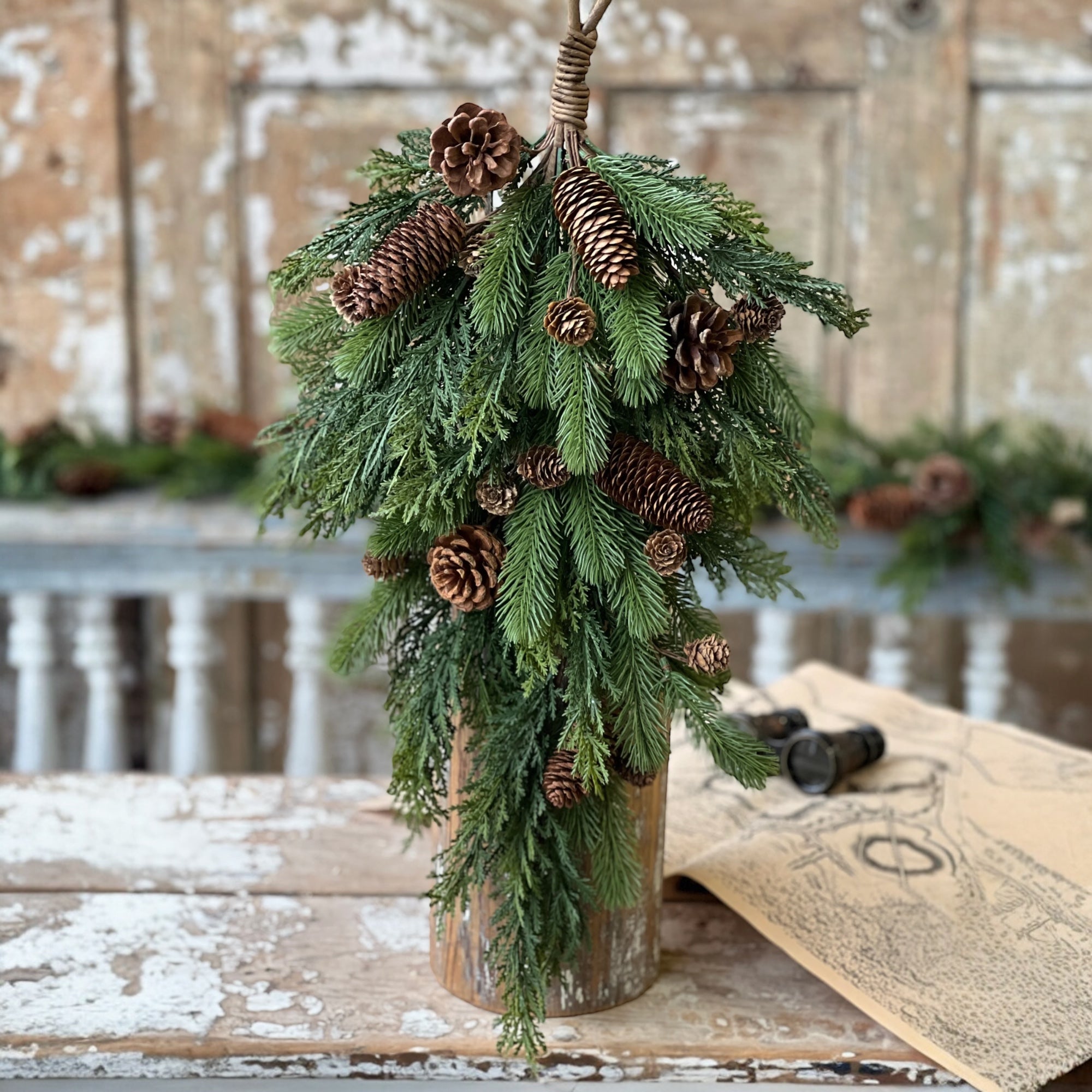 Alpine Evergreen Pinecone Drop | 27" – Holiday Tree