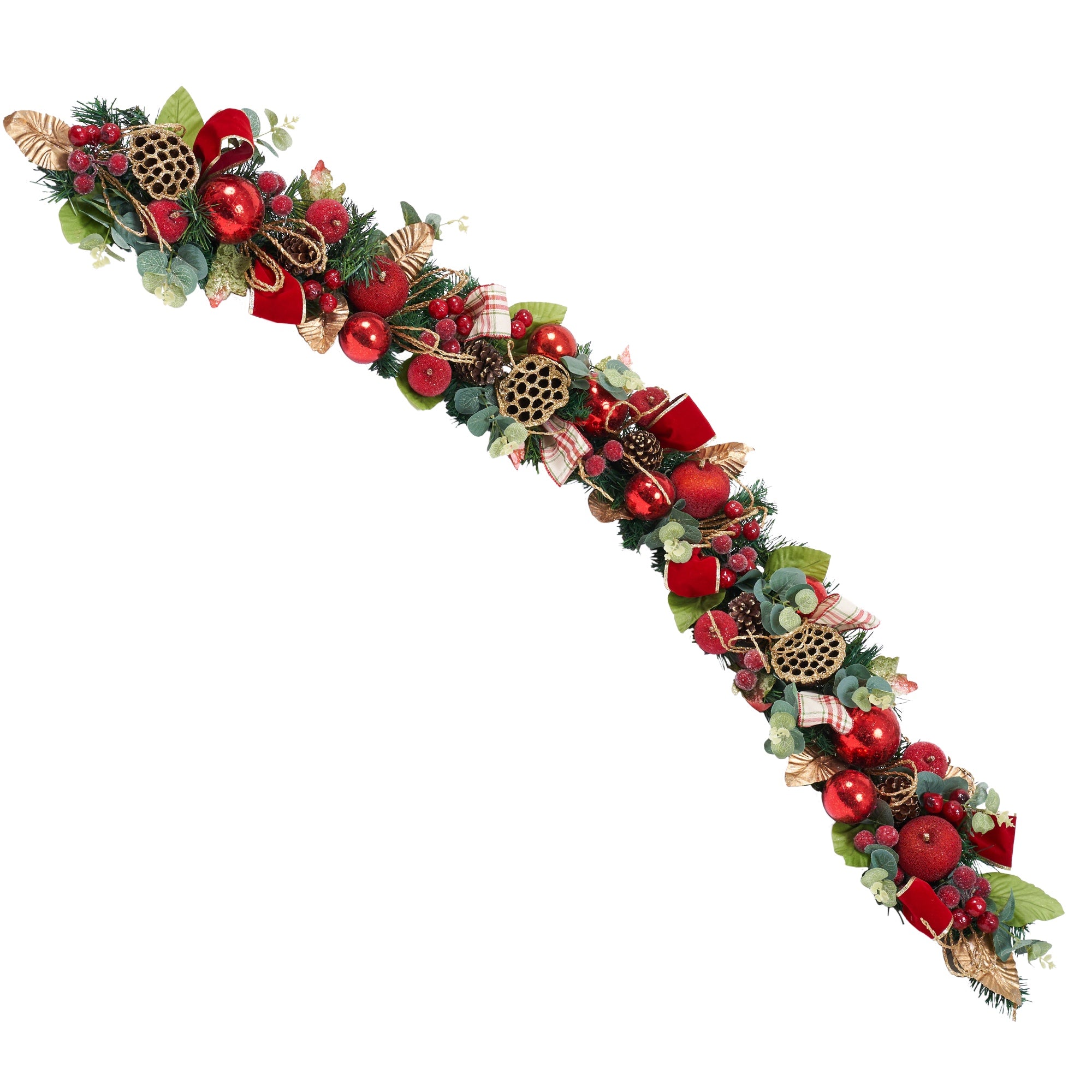 Red Plain Lotus Pod Garland | Holiday Tree – Holiday Tree